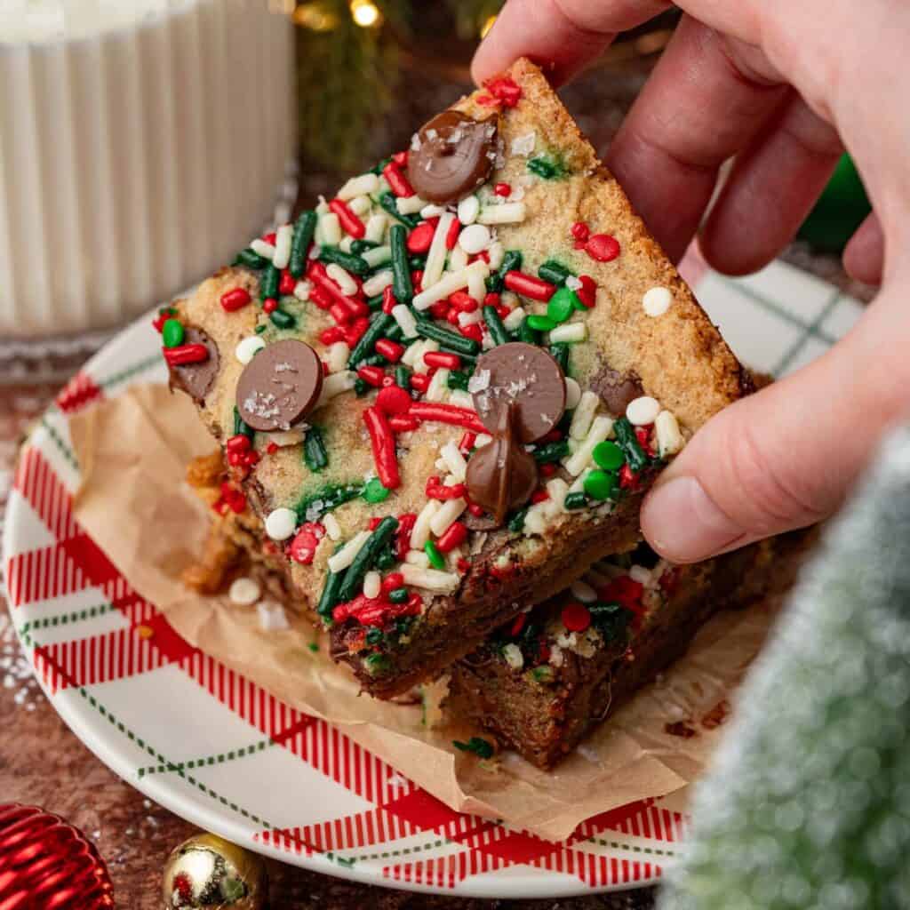Christmas Blondie Recipe - Stir Taste Smile