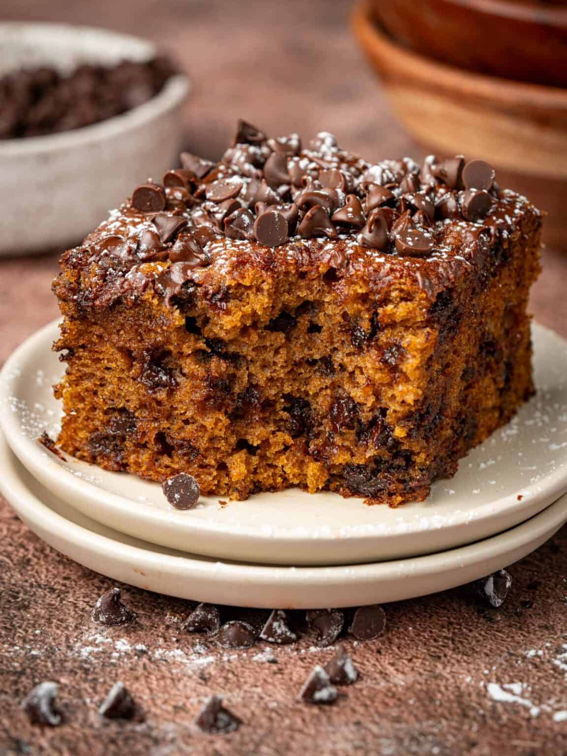 Pumpkin Chocolate Chip Cake Recipe - Stir Taste Smile